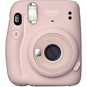 Fujifilm Instax Mini 11 Instant Camera + Fuji Instax Film 20 Shots + Protective Case + Frames Design Kit (Blush Pink)