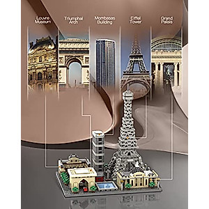 dOvOb Architecture Paris Skyline Micro Mini Blocks Building Set, 2324 Pieces Bricks,3D Puzzle Collection Model Kit, Office Home Decor as Gift for Adults or Kids