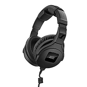 Sennheiser HD 300 Pro Headphones, Black with Headphone Holder & Stereo 1/4" Male Phone TRS Headphone Extension Cable 10'