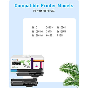 BAISINE Compatible 106R02722 Black Toner Cartridge Replacement for Xerox 106R02722 Work with Xerox Phaser 3610 WorkCentre 3615 Printer - High Yield 14,100 Pages (Black, 2 Pack)