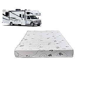 Greaton, 4-Inch High-Density Cooling Gel Memory Foam RV Mattress Replacement, Medium Firm, Good for Trailers, Camper Vans, Sofa Bed and Other Furniture Application, 75" x 28", White.