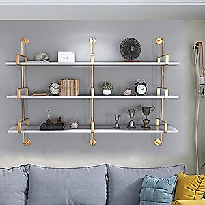JIAHESHYP Metal Shelving Wall Mounted, Rustic Floating Shelves, Wall Shelf Unit Bookshelf Hanging Wall Shelves,Farmhouse Kitchen Bar Shelving, Storage Shelf (Size : 80 * 20 * 79cm)