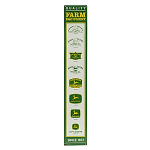 Open Road Brands John Deere Logo Evolution Vertical Embossed Metal Sign - Vintage John Deere Sign for Garage or Man Cave