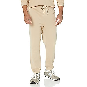 Amazon Essentials Relaxed-Fit Sweatpants for Men - Closed-Bottom, Big & Tall Options, Tan, Medium
