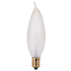 Satco S3277 15 Watt 95 Lumens CA8 Incandescent Soft White 2700K Candelabra Base Frosted Light Bulb, Dimmable