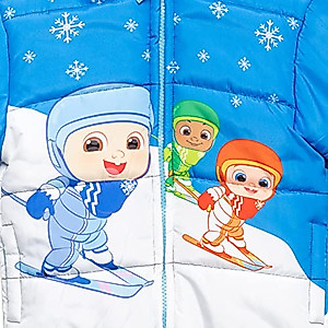 CoComelon JJ Cody Nico Baby Boys Zip Up Fashion Puffer Jacket Blue 24 Months