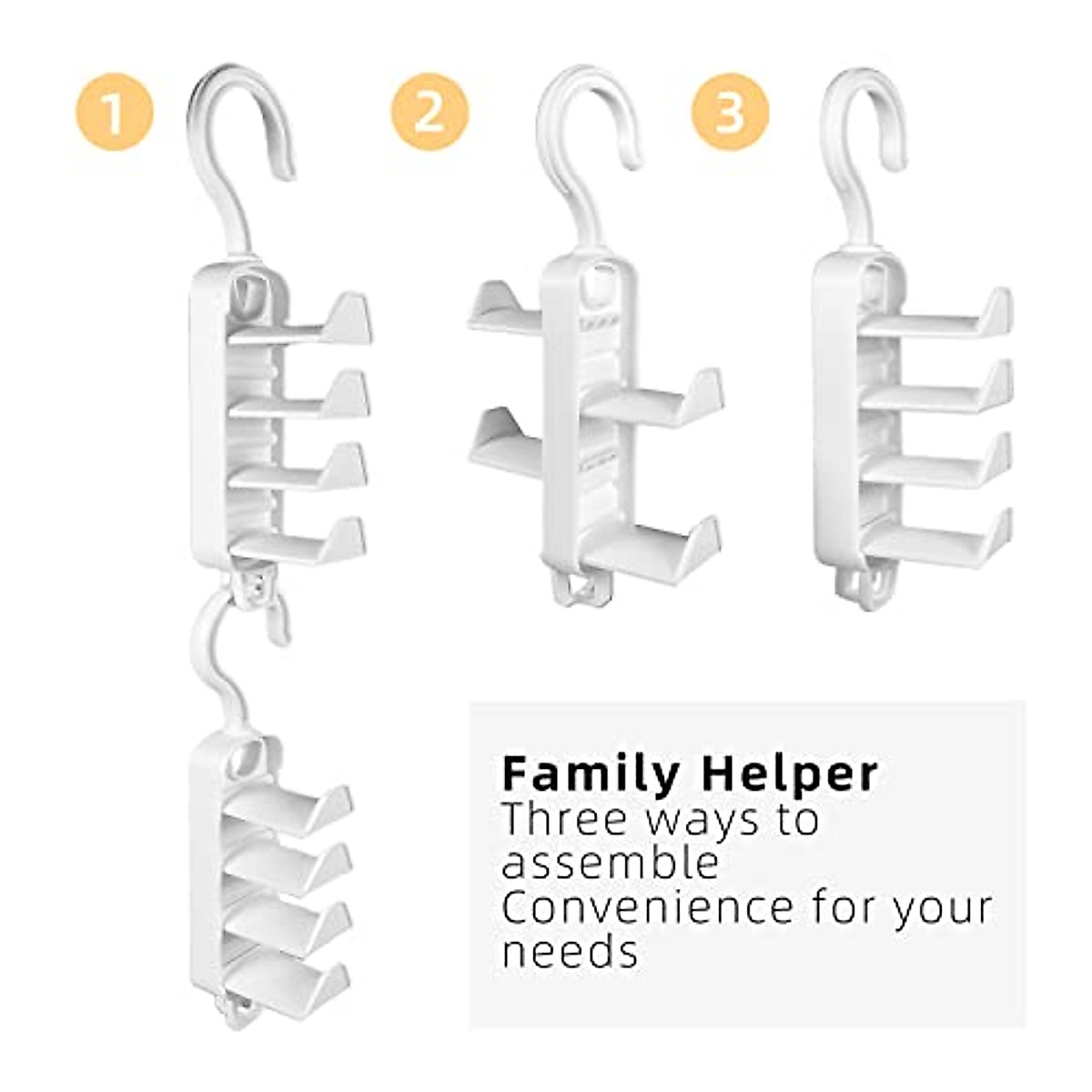 2 Pack Ladies Purse Hanger, Stackable Closet Hook Organizer, Durable Purse Rack, Space Saving Hanger, Easy to Assemble, White