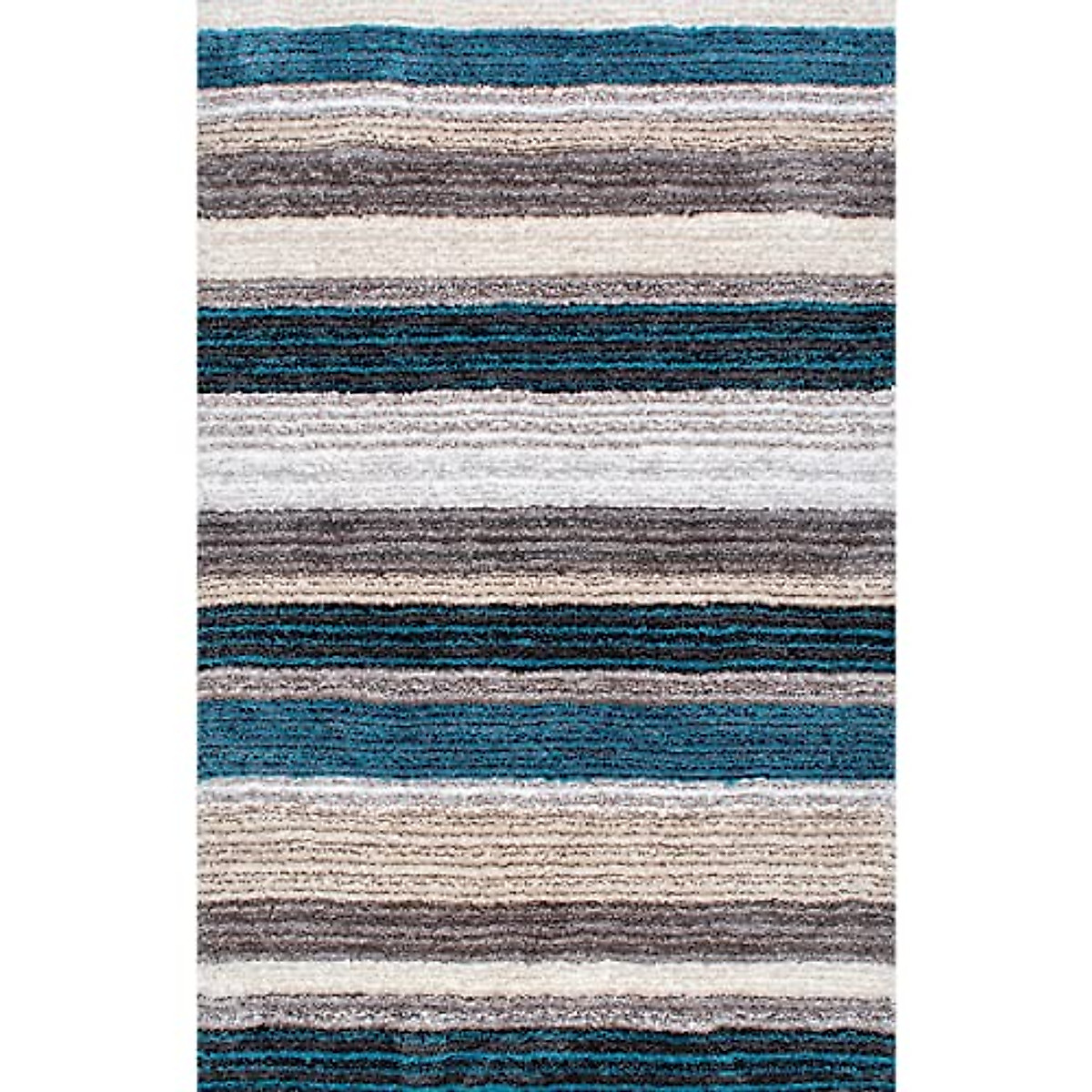 nuLOOM Drey Striped Shag Area Rug, 5' x 8', Blue Multi