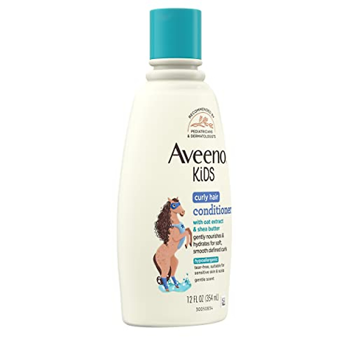 Aveeno Kids Curly Hair Conditioner, Hydrating Conditioner, Kids Curly Hair Products, Oat Extract & Shea Butter, Gentle Scent, 12 fl. oz (Pack of 1)