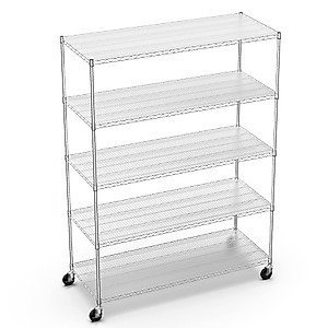 Ufurpie 5 Tier Wire Shelving Unit 7500lbs Capacity NSF Metal Shelf, Heavy Duty Adjustable Shelf Liners Storage Rack for Commercial Grade Utility Steel Rolling Shelving, 82" H X 60" L X 24" D
