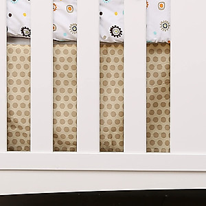 Brandream Jungle Crib Bedding Set for Boys Woodland Nursery Baby Bedding Crib Set, Elephant Monkey Tiger Animal 5PCS Neutral