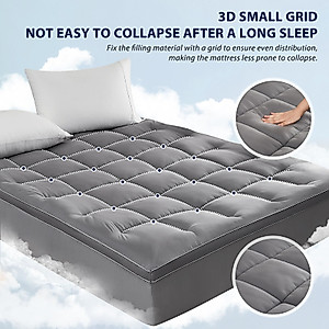 Homemate Mattress Pad Topper Cal King - Cooling Pillow Top Quilted Fitted Mattress Pad Cover for Hot Sleepers - Mattress Pad Cover Plush Bed Topper Down Alternative Soft Mattress Protector for Back