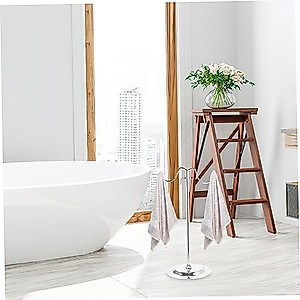 Luxshiny Stainless Steel Kitchen Towel Rack Silver Tote Bag Display Rack Counter Towel Holder for Bathroom Bathroom Towel Stand