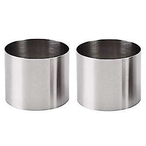 DNHCLL 2 PCS 5CM Diameter 2" Mini Seamless Round Mousse Ring Stainless Steel Cake Mold Cookie Cutting Mold Baking Mold