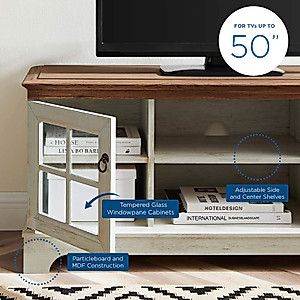Modway Pacific Coastal Contemporary 47" TV Stand in Walnut White, 47 Inch