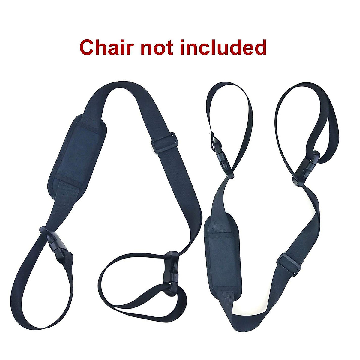 WINGKIND (2 Pack) Adjustable Beach Chair Carry Strap, Folding Chair Shoulder Strap for Beaches, Camping, Backpacking, Picnics and other items