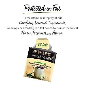 Bigelow Tea Decaffeinated French Vanilla Black Tea, 20 Count, (Pack of 6) 120 Total Tea Bags