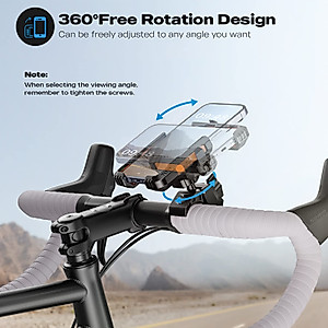 visnfa Upgraded Bike Phone Mount Holder,[1S Quick Release][Camera Friendly] Motorcycle Phone Mount,360°Rotatable,Suitable for Handlebar Diameter 0.866"-1.77" and More 4.5"-7.0" Smartphone