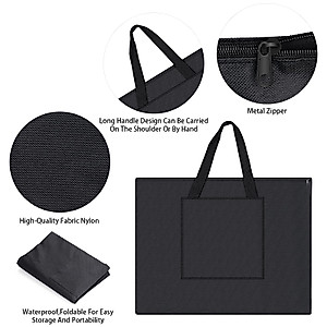 SOKOSEY 1 Pack Art Portfolio Bag, Art Portfolio Case,Nylon Lightweight Art Portfolio Case Fit 18x24 Inch Artworks,Black Carrying Storage Case For Poster, Sketching And Drawing, Waterproof Foldable