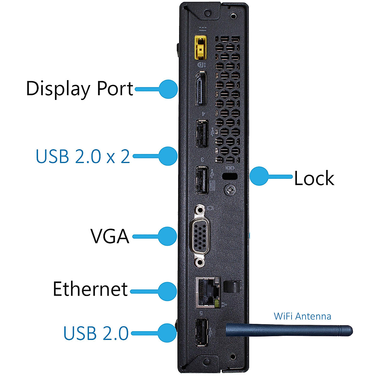 Lenovo ThinkCentre M73P Tiny Desktop, Intel Dual-Core 2.6GHz, 16GB RAM, 512GB SSD, 2-Monitor Support, DisplayPort, HDMI, VGA, AC Wi-Fi, Bluetooth - Windows 10 Pro (RENEWED)