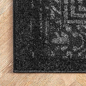 nuLOOM Arlena Vintage Traditional Area Rug - 5x8 Area Rug Modern/Contemporary Black/Grey Rugs for Living Room Bedroom Dining Room Kitchen