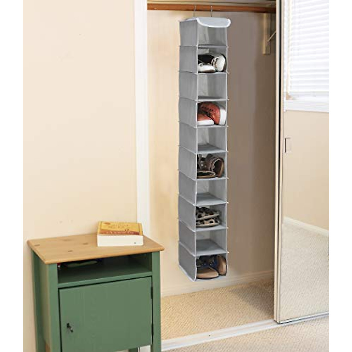 Simple Houseware 10 Shelves Hanging Shoes Organizer Holder for Closet, Grey