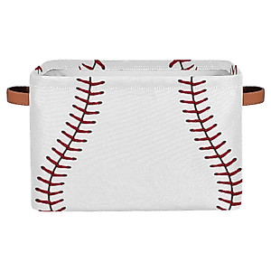 Foldable Storage Baskets, Baseball Cube Organizer Bins with Dual Handles Nursery Closet Shelf Storage Box for Clothing, Books, Cosmetic, Toys, 15"x11"x9.5"