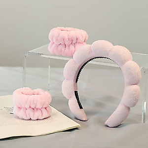 CHAOBANG 1Spa Headband and 2 Wristbands for Washing Face，decoration，Spa，Face Washing,Makeup Removal, Shower, Skincare,Hair Accessories，Terry Towel Cloth Fabric,Non slip