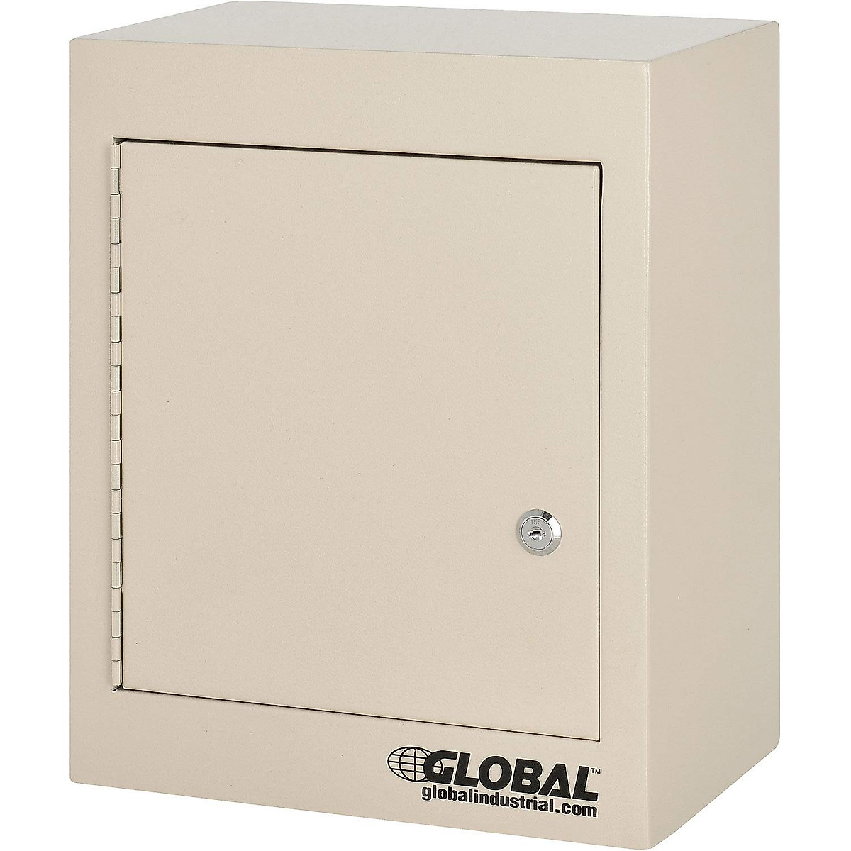 Global Industrial Double Door/Double Lock Small Narcotics Cabinet,12" W x 8" D x 15" H, Beige