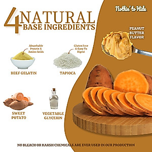 Fieldcrest Farms Nothing to Hide Natural Rawhide Alternative Twist Stix for Dogs - 3 Pack (30 Sticks) Premium Grade Easily Digestible Chews - Great for Dental Health (Peanut Butter, Small Stix)