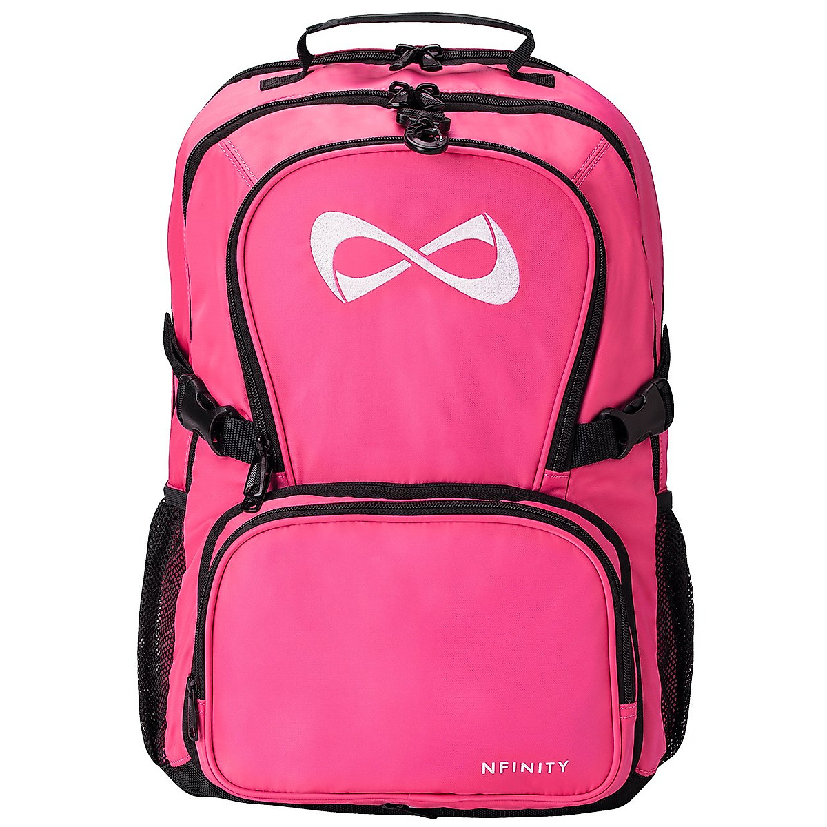 Nfinity Classic Cheer Backpack - Detachable Purse and Laptop Sleeve - Lightweight Travel Backpack for Cheerleaders (Pink)