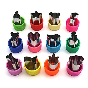 Vegetable Cutter Shapes Set, 12pcs, Mini Cookie Cutters Set Fruit Cookie Pastry Stamps Mold -for Kids Baking and Food Supplement Accessories