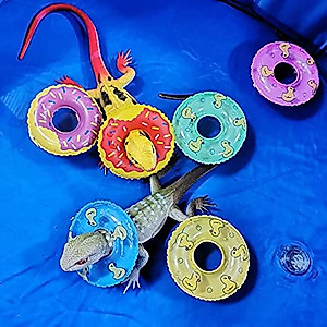 Wxbzbhwxc Small Animal Swimming Ring 3.74 Inch Reptile Amphibians Pool Float Bath Collar Ring for Lizard Bearded Dragon Ferret Hedgehog Hamster Squirrel Leopard Gecko 6 PCS (Randomly 5pcs)