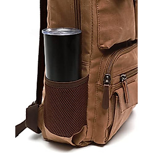 JIAO MIAO Canvas Vintage Message Travel Bag Rucksack Laptop Backpack,220807-07