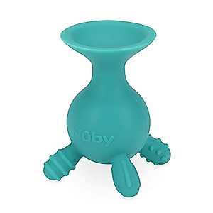 Nuby Silly Giraffe Interactive Suction Toys with Built-in Rattle, 2 Piece, Yellow/Aqua