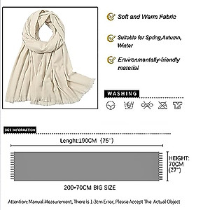 SWAT PANY Pashmina shawls and wraps for Evening Dresses Cream Scarf for Women Winter Shawl Wraps for Women Weedings