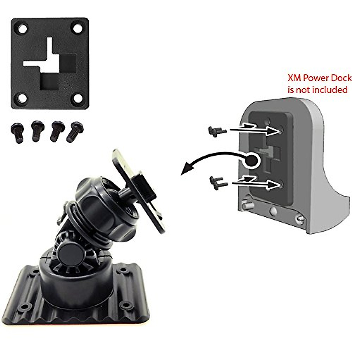 ChargerCity Sirius XM Satellite Radio Multi Adjust Adhesive Car Truck Dashboard Console Mount for All Onyx EZR EZ Plus Lynx Delphi Skyfi Skyfi2 ROADY 2 XT Pioneer INNO (Vehicle Dock NOT Included)