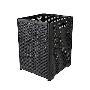 Laundry Basket, Hampers for Laundry, Collapsible Laundry Baskets Organizer Dirty Clothes Hamper Plastic Foldable Laundry Bin Corner Clothing Hamper, Towel Hamper for Wet Towels 48L (Black, 1pc)