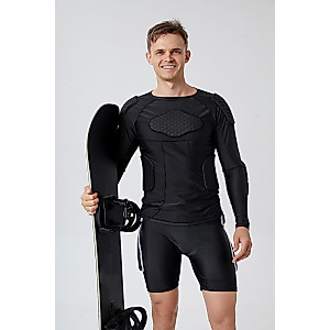 Padded Shorts for Men, Butt Pads for Skating, Padded Compression Tights for Rugby, Bike, Ski, Baseball, Contacts Sports(S, Grey)