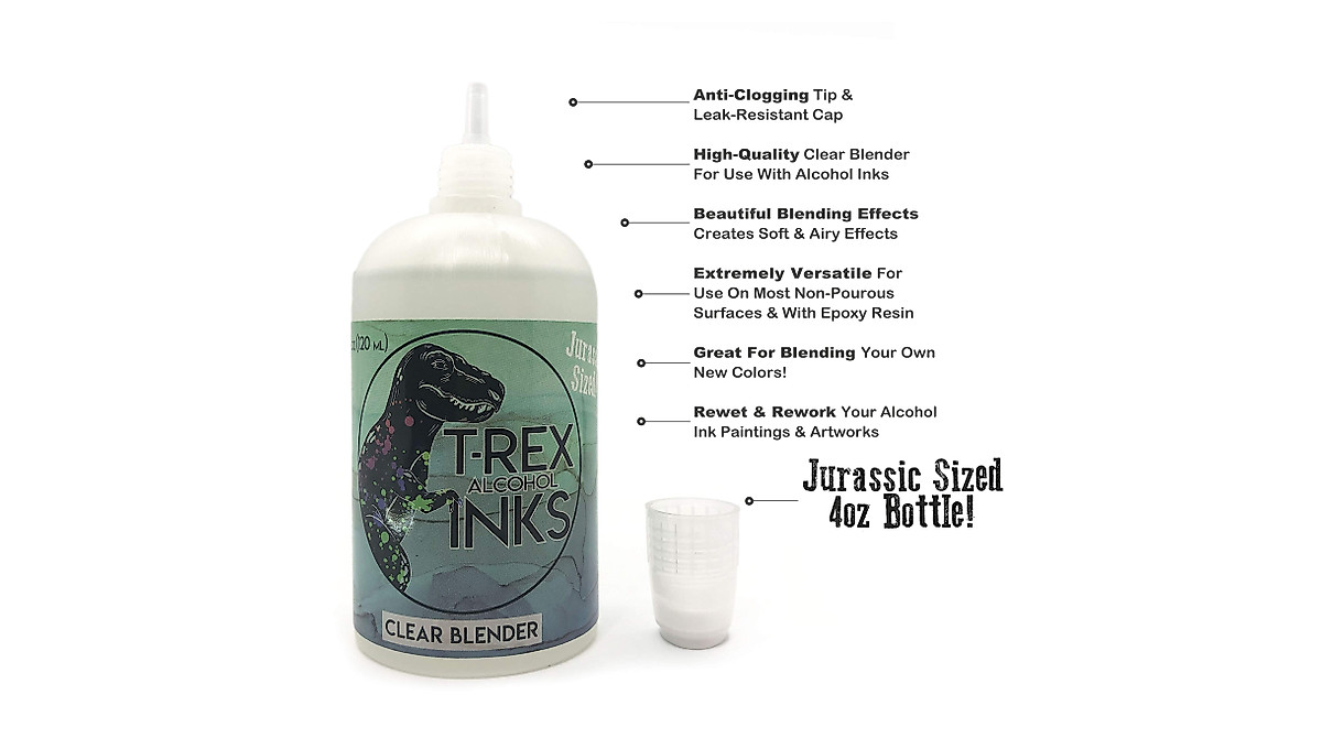 Clear Alcohol Ink Blending Solution - 4oz for Artists