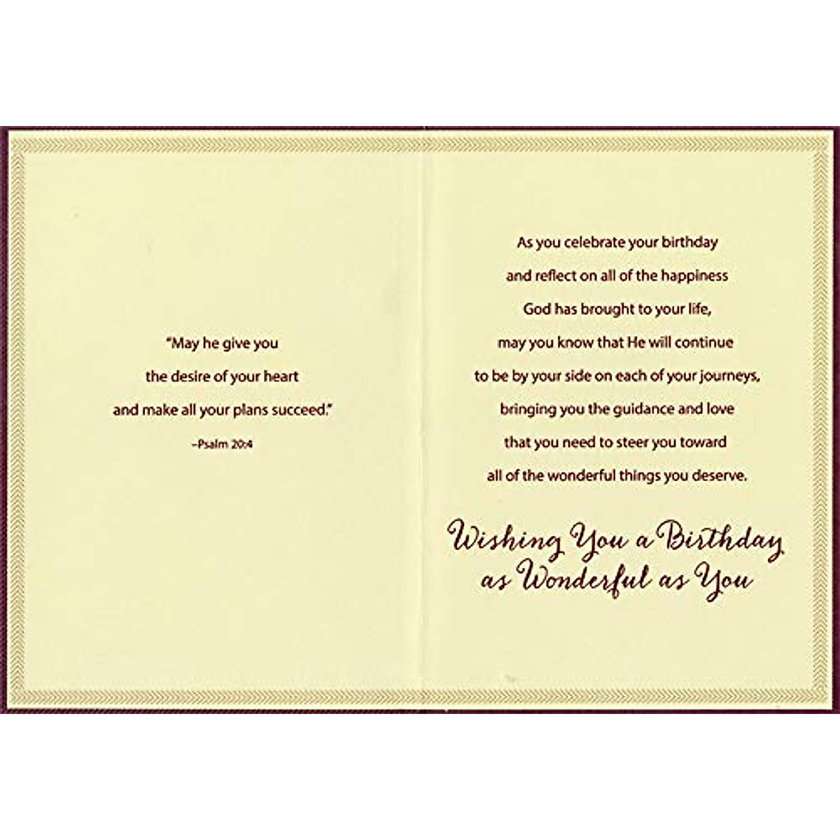 Designer Greetings Long Pier and Gold Foil Diamond Shaped Border Religious Birthday Card for Nephew