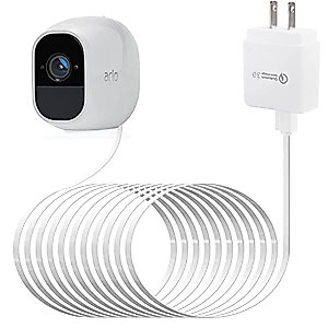 BECEMURU Arlo Camera Charger Cable, Weatherproof 6.56ft/2m Charging Cable for Arlo Pro/Arlo Pro 2/Arlo Go Camera with Quick Charge 3.0 Adapter,White Power Extension Cable+Adapter (Cable+Adapter)