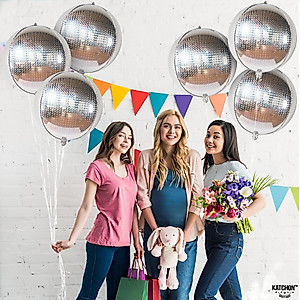 KatchOn, Silver Disco Ball Balloons - 22 Inch, Pack of 6 | Silver Disco Balloons | Shiny Silver Balloons for Bachelorette Party Decoration | New Years Balloons for New Years Eve Party Supplies 2025