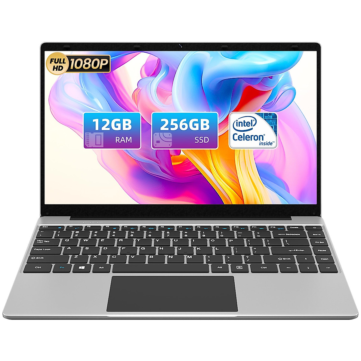 jumper Laptop 14 Inch, Intel Celeron J4105 CPU(Up to 2.5GHz), 12GB LPDDR4 RAM, 256GB SSD Laptops Computer, FHD 1920x1080 Display. (RAM:12GB, SSD:256GB)