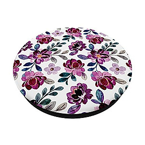 Beautiful Violet Floral Watercolor Flowers PopSockets PopGrip: Swappable Grip for Phones & Tablets