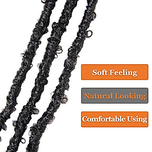 Osuntress Handmade Butterfly Locs Crochet Hair 30 Inch 7 Packs Long Light Weight Distressed Butterfly Faux Locs 1B(Natural Black)