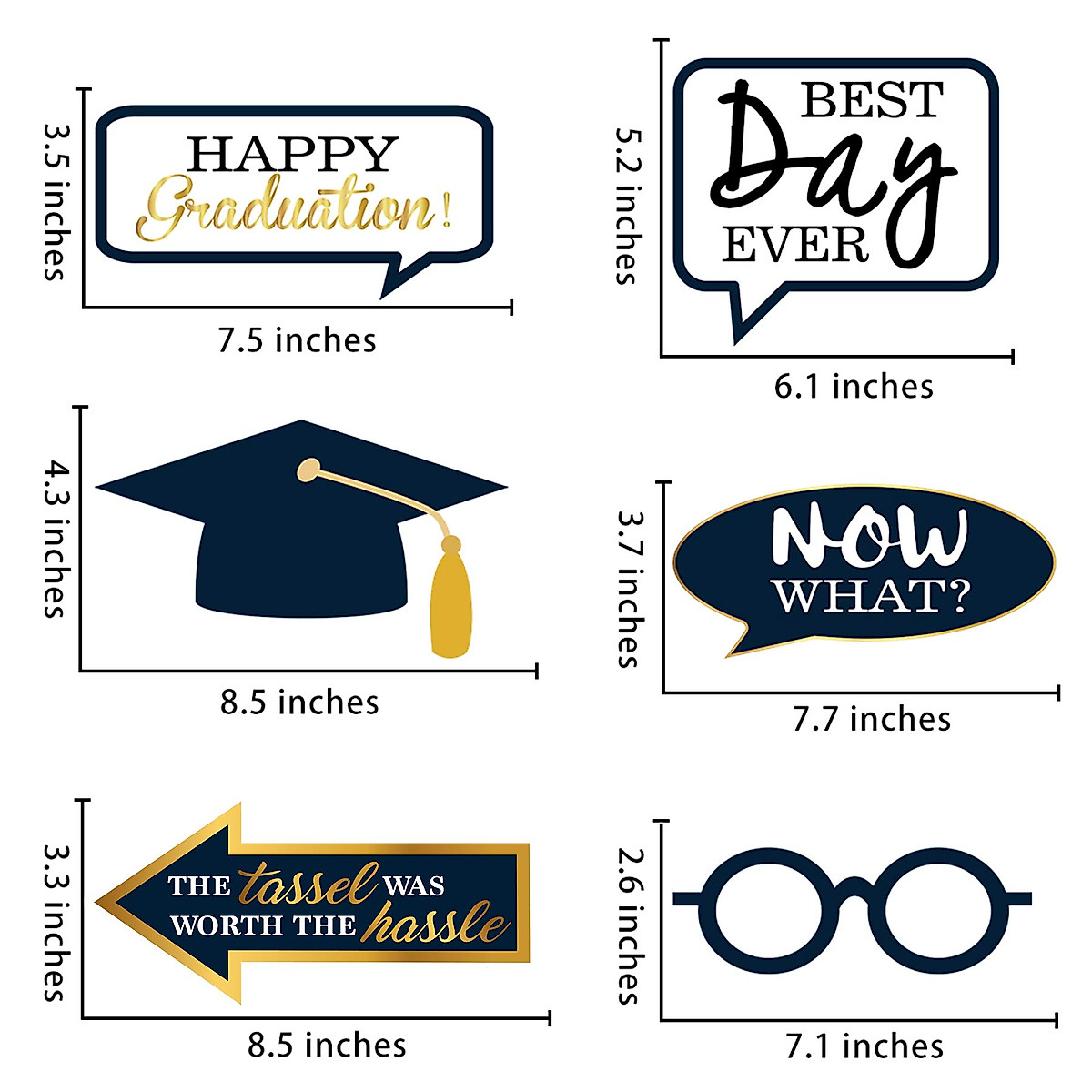 2024 Graduation Photo Booth Props, Blue Black Red Gold Graduation Decorations for Graduation Party Supplies, Upgraded Version with Long Stick, 2024 Grad Party Pose Sign-32Pcs