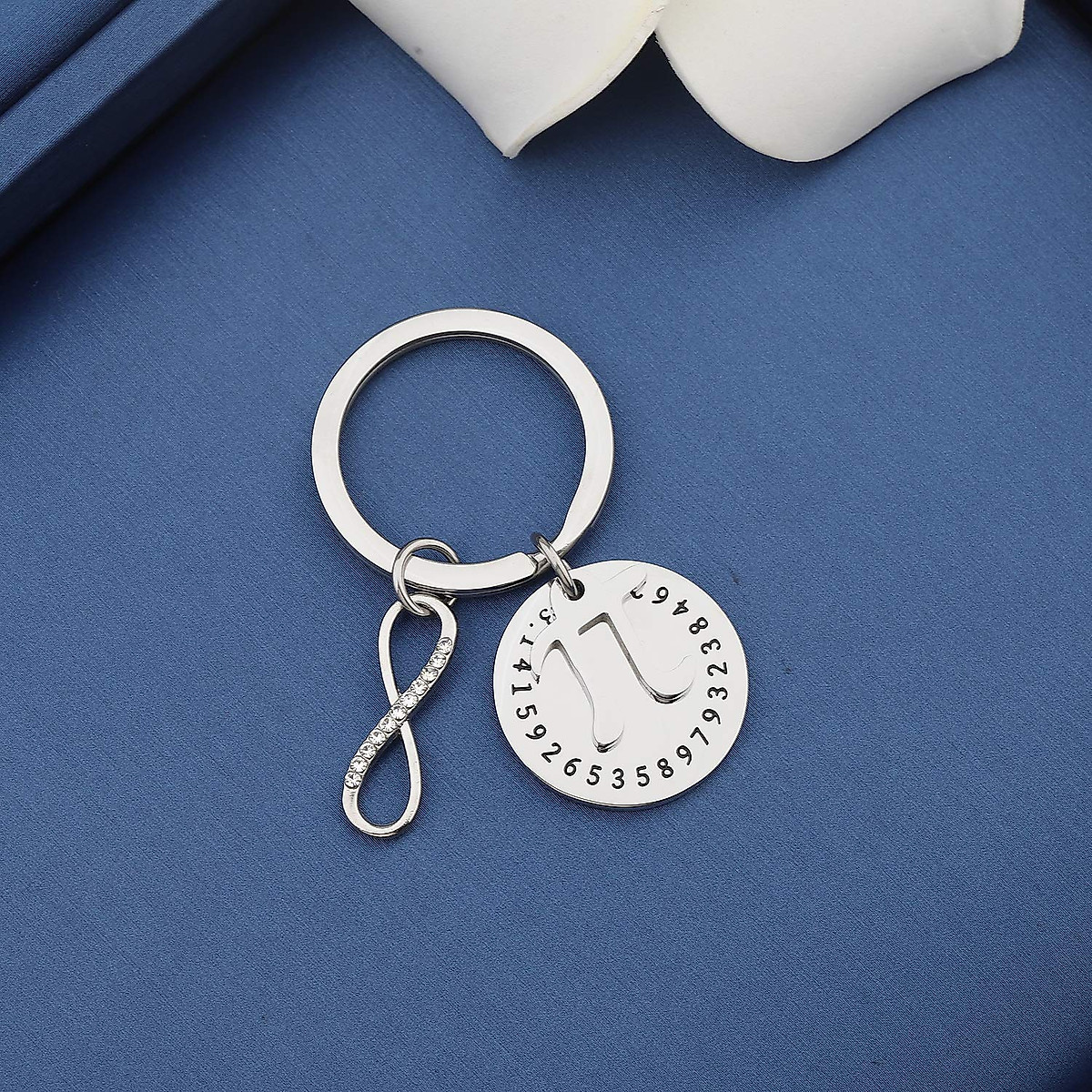 MYOSPARK Mathematical Pi Symbol Pendant Necklace Keychain Science Jewelry Math Teacher Gift (Pi keychain)