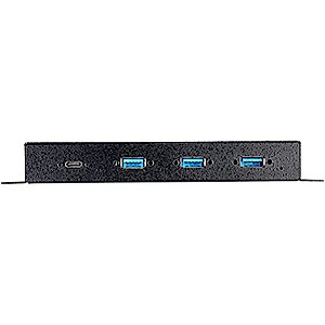 StarTech.com 4-Port USB C Hub 10Gbps - Metal Industrial USB Type-C Hub w/ 3xUSB-A & 1xUSB-C - ESD & Surge Protection - USB-C or USB-A Host - Self-Powered Mountable USB 3.2 Gen 2 Hub, TAA