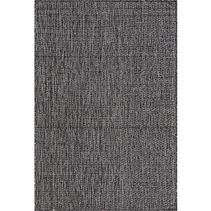 Unique Loom Collection Casual Transitional Solid Heathered Indoor/Outdoor Flatweave Area Rug, Rectangular 5' 0" x 6' 0", Black/Beige